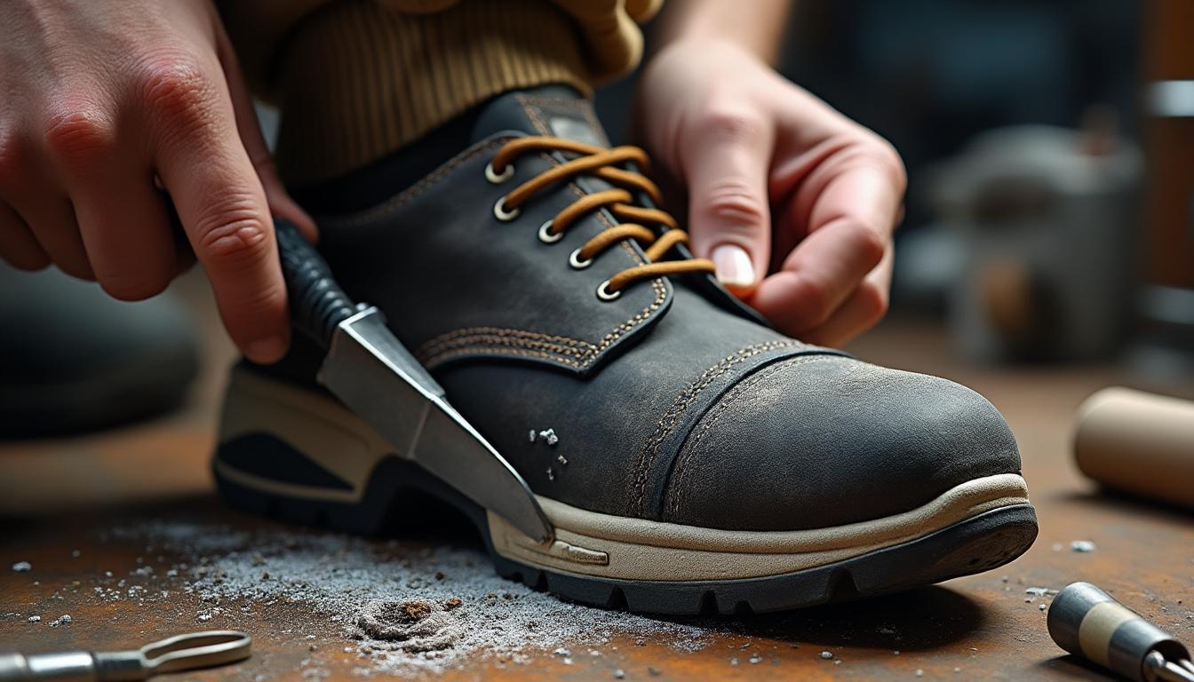 Réparer une chaussure trouée au niveau du gros orteil